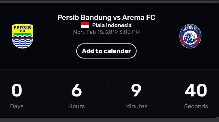 LIVE STREAMING PSSI TV Persib Bandung vs Arema FC Babak 16 besar Piala ...