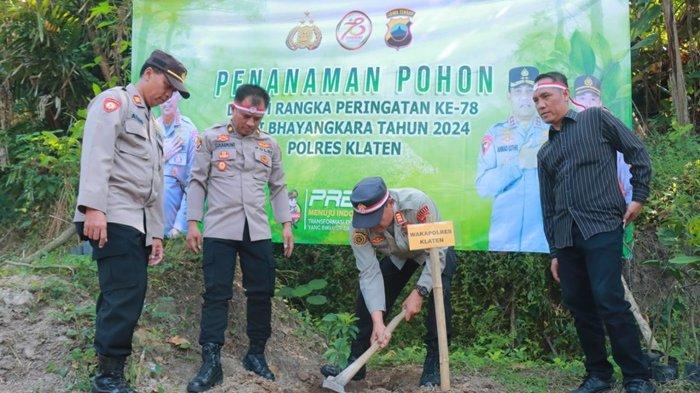HUT ke-78 Bhayangkara, Polres Klaten Tanam 1.150 Bibit Pohon hingga Serahkan Alat Bantu ...
