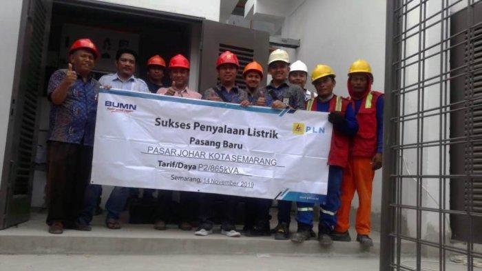 PLN Sambung Listrik di Pasar Johar - Tribunjogja.com
