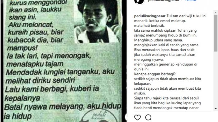 'Kucing, Ikan Asin dan Aku', Sajak Wiji Thukul Ini Mampu 'Tampar' Semua ...