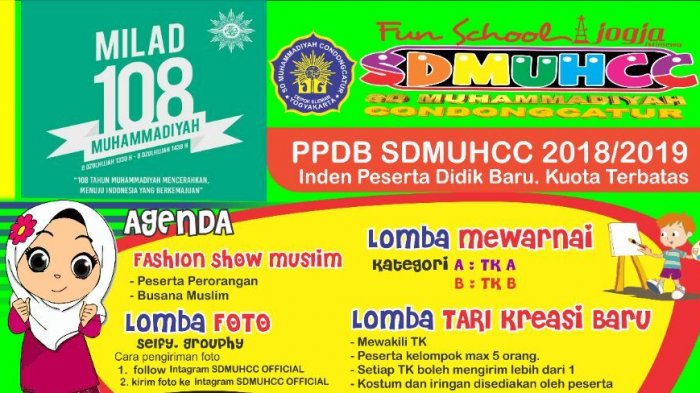 Pendaftaran Lomba Semarak Milad Muhammadiyah di SD Muhammadiyah Condong Catur Masih Dibuka ...