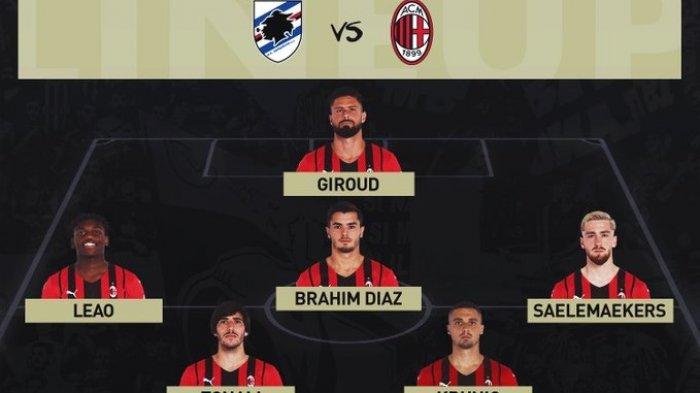 Starting XI Line Up SAMPDORIA vs AC MILAN - Link Siaran Langsung TV Live Streaming BeIN SPORTS ...