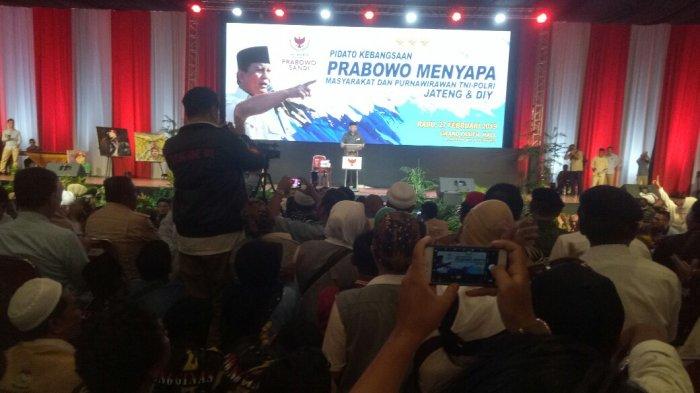 Prabowo Sapa Pendukung dan Relawan di Grand Pacific Hall - Tribunjogja.com