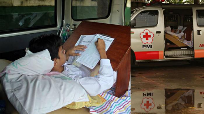 Siswa Satu Ini Ikuti Ujian Nasional SMP di Atas Mobil PMI - Tribunjogja.com