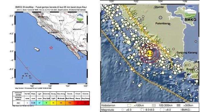Gempa Magnitudo 4.2 Guncang Kaur Bengkulu Hari Ini, BMKG: Getaran Terasa di Daerah Liwa ...