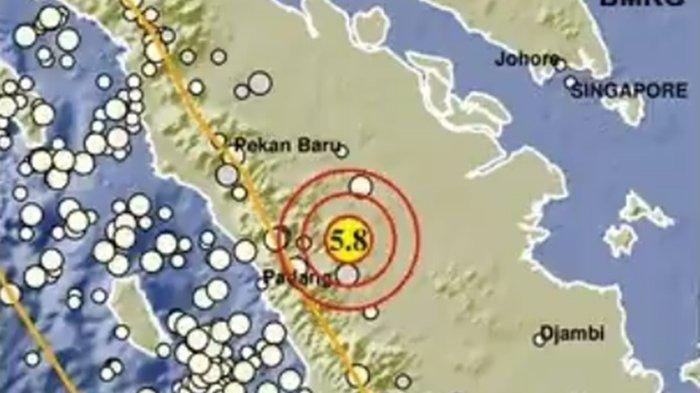 BMKG: Gempa Bumi M 5.8 Hantam Kuantan Singingi Riau, Cek Pusat Gempa Terkini 2 Menit yang Lalu ...