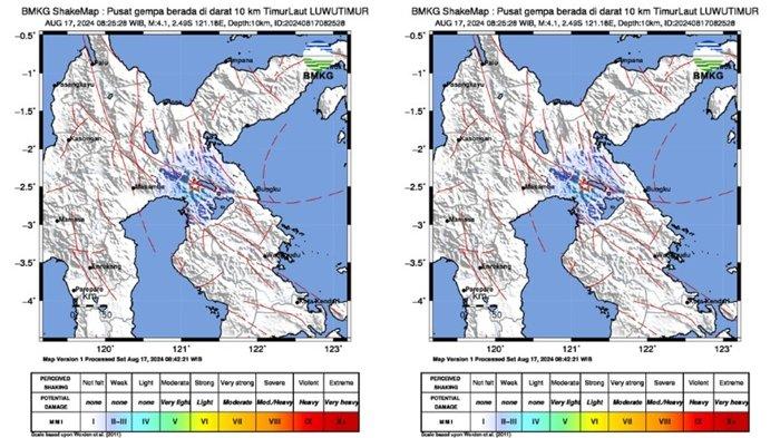 Gempa Hantam Luwu Timur Sulawesi Selatan 17 Agustus 2024 Pagi, Kata BMKG soal Gempa Terkini M 4. ...