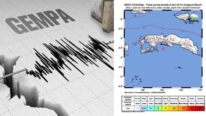 Gempa M 3,9 Hantam Masohi Maluku Hari Ini, Simak Penjelasan BMKG soal Gempa Terkini Kedalaman 10 ...