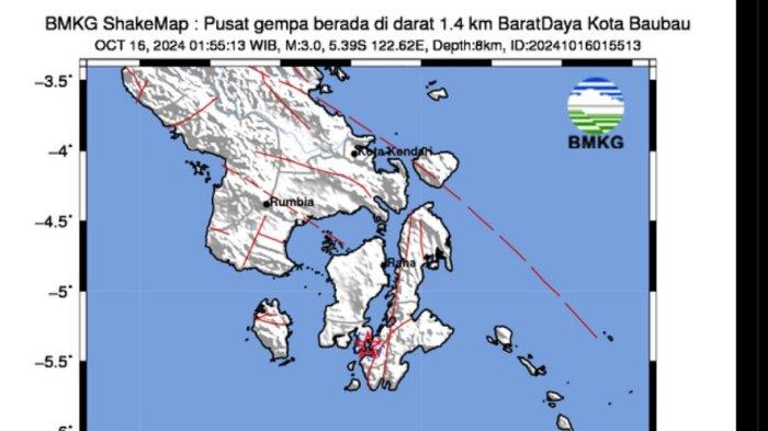 Update Gempa Hari Ini Guncang Baubau, BMKG: Pusat Gempa Terkini di Darat, Cek Daerah Terdampak ...