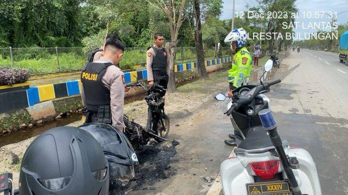 Sepeda Motor Terbakar di Jalan Sengkawit Tanjung Selor, Pengendara Selamat, Begini Kronologinya ...