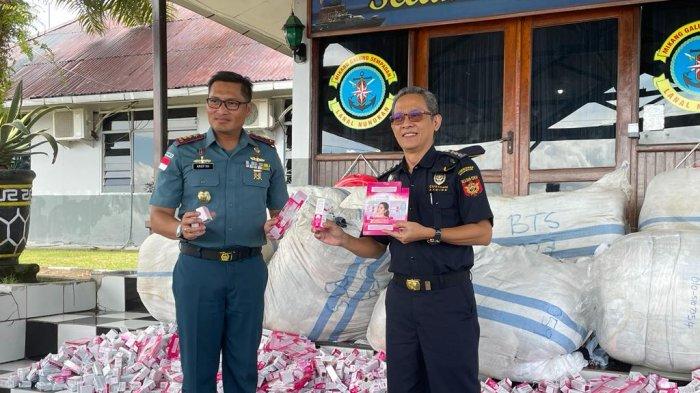 TNI AL Gagalkan Penyelundupan Ballpress dan Kosmetik Ilegal Malaysia, 5 Pelaku Anak di Bawah ...