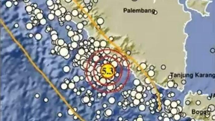 Gempa Terkini Magnitudo 5.3 Guncang Barat Daya Kaur Bengkulu Pagi Ini, BMKG: tak Berpotensi ...