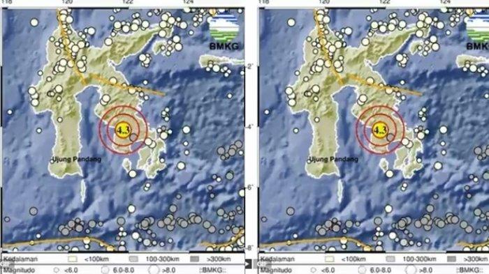 Gempa Terkini M 4.3 di Kolaka Timur Sulawesi Tenggara, Cek Pusat Gempa Bumi Kedalaman 10 Km via ...
