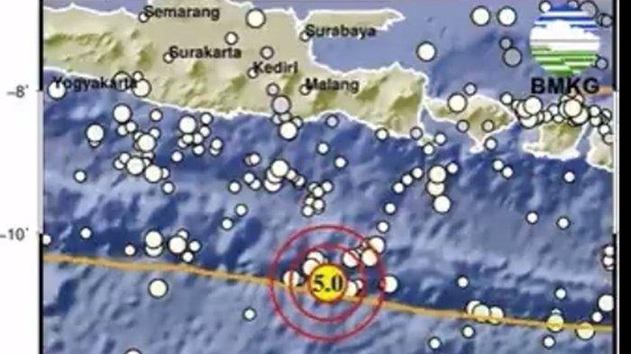 BMKG: Gempa Bumi M 5.0 di Barat Daya Jember Jawa Timur, Cek Pusat Gempa Terkini 2 Menit yang ...
