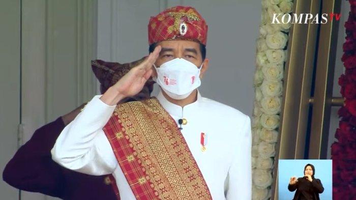 Penampilan Presiden Jokowi Curi Perhatian saat Upacara HUT ke-76 RI, Pakai Baju Adat Lampung ...