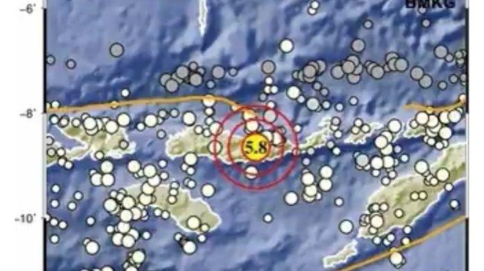 BMKG: Gempa Terkini Magnitudo 5.8 Baru Saja Guncang Timur Laut Nagekeo NTT, Tak Berpotensi ...