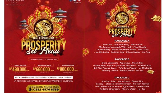 Semarakkan Imlek 2023, Luminor Hotel Tanjung Selor Sajikan Prosperity ...