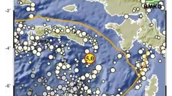 BMKG: Gempa Terkini Magnitudo 5.0 di Tenggara Seram Bagian Timur Maluku, tak Berpotensi Tsunami ...