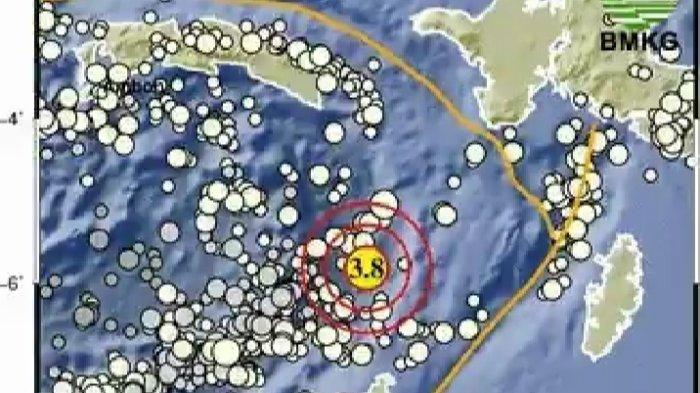 Info BMKG Gempa Terkini, Magnitudo 3,8 Skala Richter Baru Saja Guncang Barat Daya Maluku ...