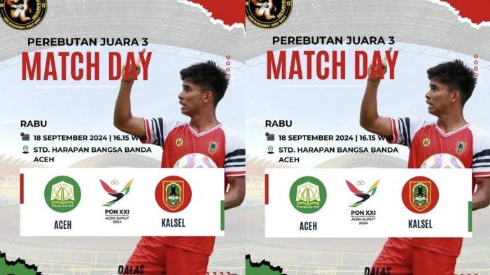 LINK Live Streaming Bola Aceh vs Kalimantan Selatan Gratis INews TV dan TVRI Demi Perunggu PON ...