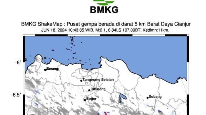 Gempa Terkini Guncang Cianjur Jawa Barat Kamis 21 November 2024 Baru Saja, Cek BMKG ...