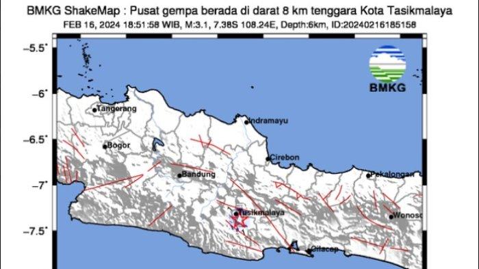 Gempa Malam Ini di Kota Tasikmalaya Jawa Barat Terasa Pangandaran hingga Ciamis, ini Info BMKG ...
