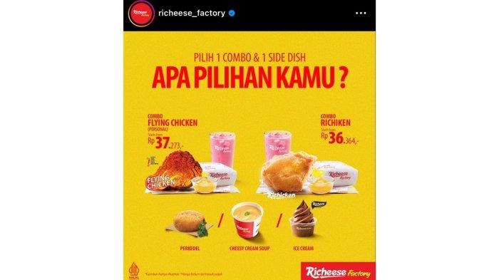 Cek Promo Richeese Factory Hari Ini, Rabu 24 Januari 2024, Ada Menu ...