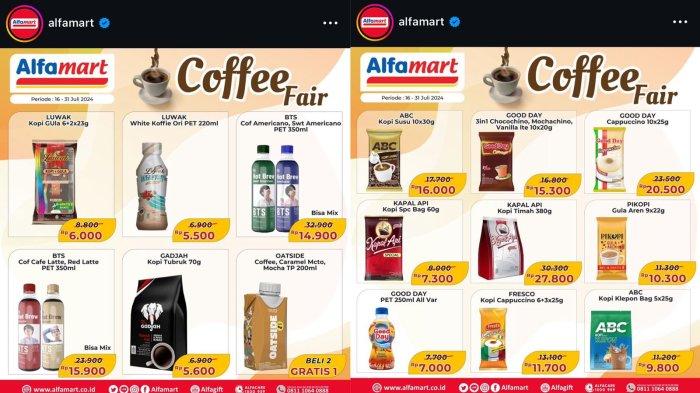 Promo Alfamart Coffee Fair Hari Ini, Diskon Spesial Luwak Rp 5.500 dan ABC Kopi Klepon Rp 9.800 ...