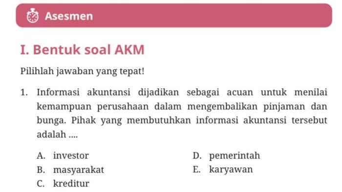Kunci Jawaban Ekonomi SMA/MA Kelas XII Halaman 185-189, Asesmen: Bentuk Soal AKM Kurikulum ...