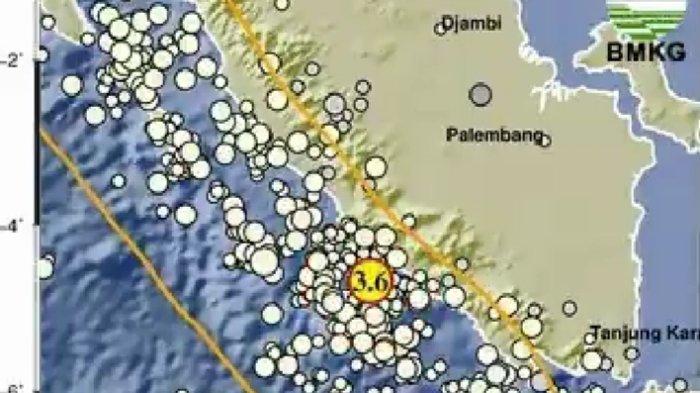 Gempa Terkini Mag 3,6 SR, Selasa 22 Agustus 2023, Baru Saja Guncang Barat Daya Bengkulu Selatan ...
