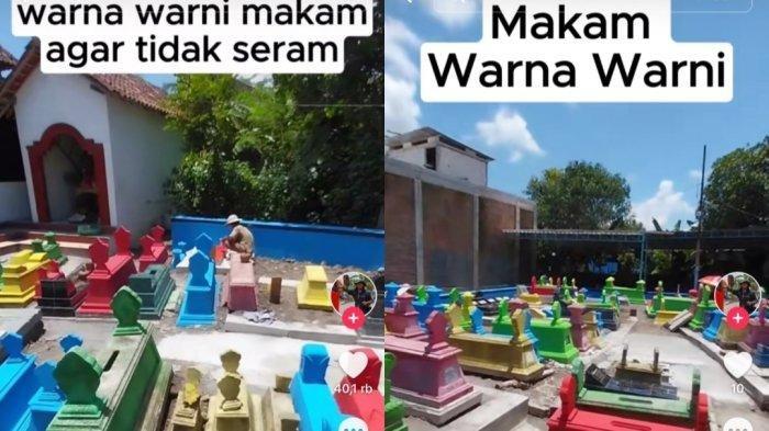 Viral Komplek Kuburan Unik di Klaten Tampak di Cat Warna-warni ...