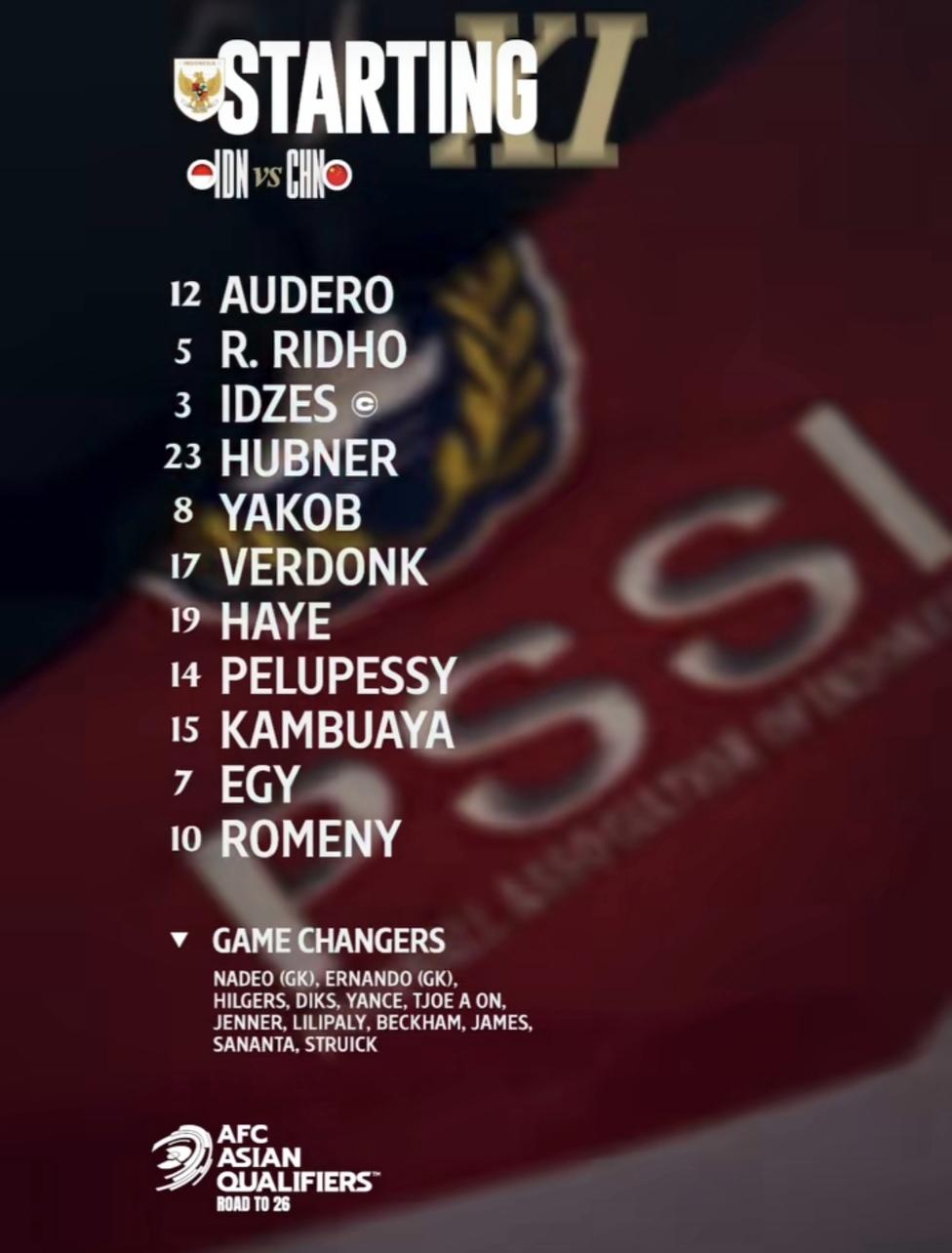 BERLANGSUNG RCTI, Starting Line Up Timnas Indonesia vs China Sekarang ...