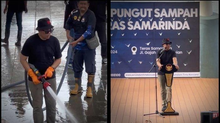 Andi Harun Pungut Sampah dan Bersih-bersih Teras Samarinda, Wali Kota Umumkan 3 Smoking Corner ...