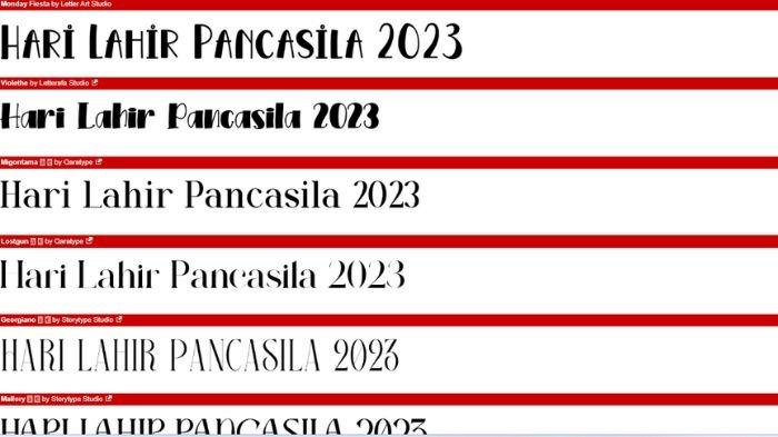 22 Link Font Tulisan Hari Lahir Pancasila 2023, Desain Poster/Foto ...