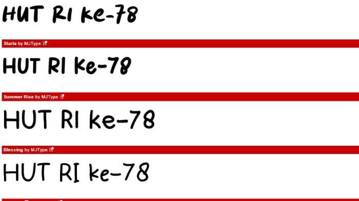 30 Link Font Tulisan HUT RI ke-78 yang Estetik, Cocok untuk Spanduk 17 ...