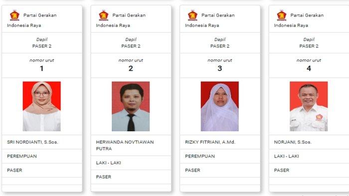 Daftar Caleg Partai Gerindra untuk DPRD Kabupaten Paser pada Pemilu 2024 - Tribunkaltim.co