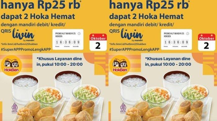 Promo Hokben Spesial HUT Bank Mandiri ke 25, Bayar Rp 25.000 Dapat 2 Hoka Hemat - Tribunkaltim.co