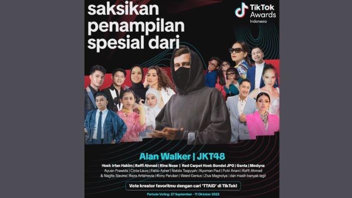 Live Streaming RCTI TikTok Awards Indonesia 2023, Ada Alan Walker, Rony Parulian, Nabila hingga ...