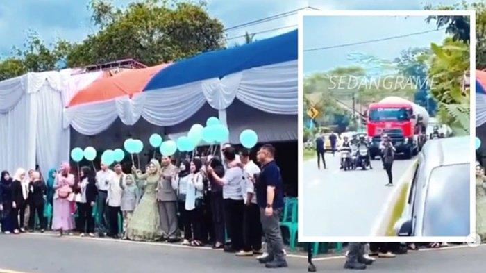Video Pernikahan di Pinggir Jalan Raya Viral di Media Sosial, Sesi Foto dengan Balon Tuai ...