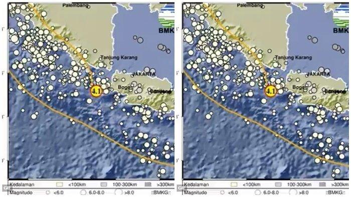 Gempa Barusan Magnitudo 4.1 di Pandeglang Banten, Pusat Gempa di Kecamatan Sumur, Info BMKG ...