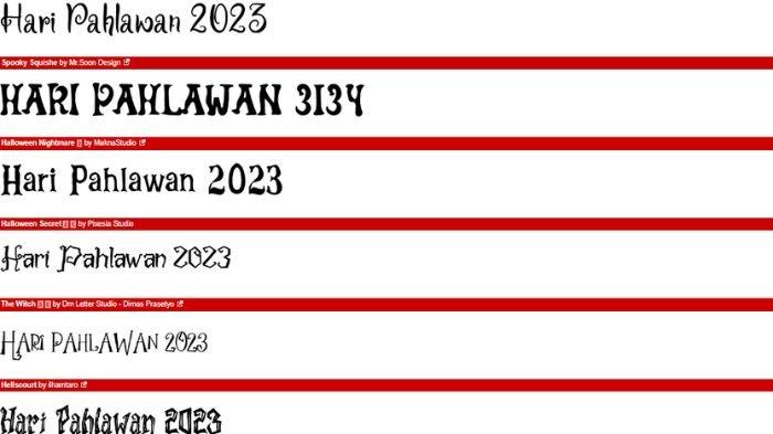 20 Link Font Tulisan Hari Pahlawan 2023, Cocok untuk Ucapan 10 November ...