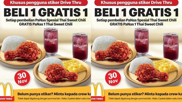 Katalog Promo McD Hari ini 30 November 2023, Khusus Penggunan Stiker Drive Thru Beli 1 Gratis 1 ...