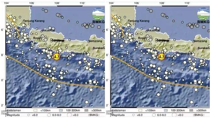 Gempa 2 Menit Lalu, Gempa Pangandaran 4.3 Magnitudo, Ini Penjelasan BMKG Terkini - Tribunkaltim.co