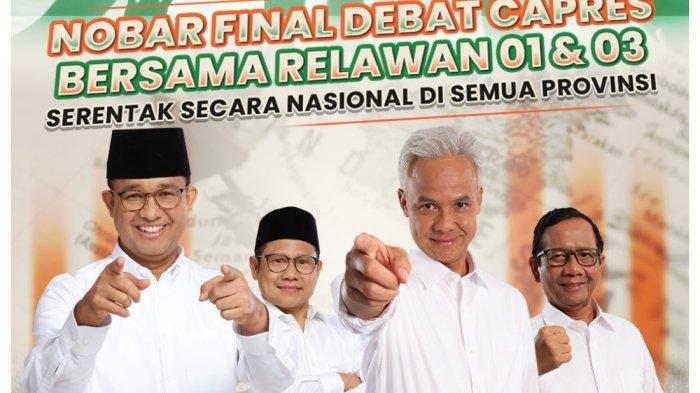 Pendukung Anies dan Ganjar Kompak Gelar Nobar Debat Capres di 40 Kota ...
