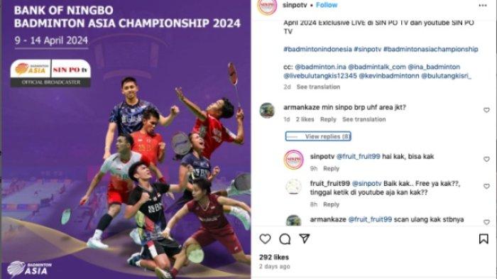 Jadwal Siaran Langsung Badminton Asia Championships 2024, Kualifikasi ... Jadwal Siaran Langsung Badminton Asia Championships 2024, Kualifikasi ...