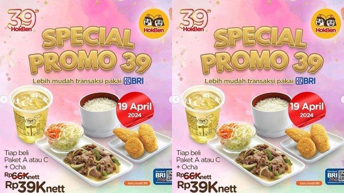 Katalog Promo Hokben Hari ini 19 April 2024, Bayar Pakai Kartu Kredit BRI Makan Kenyang Rp 39. ...