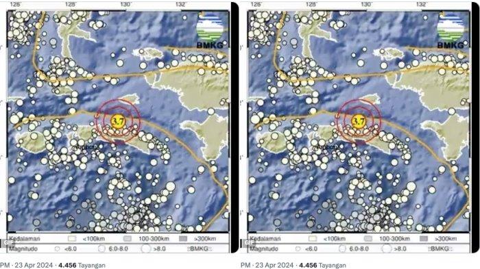 Terkini, Gempa Magnitudo 3.7, Pusat Gempa Hari Ini di Seram, Maluku, Cek Info Keselamatan BMKG ...