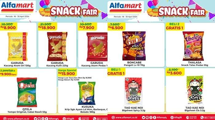 Katalog Promo Alfamart Hari ini 26 April 2024, Snack Fair Beli 1 Gratis 1 - Tribunkaltim.co