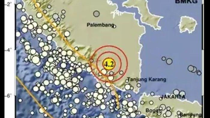 Baru Saja Gempa Magnitudo 4.2, Pusat Gempa Beberapa Menit yang Lalu Wai Kanan Lampung, Cek Info ...
