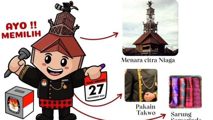 Maskot Pilkada Samarinda Si Amida, Angkat Ikon Kota Tepian, Ajak Warga ...